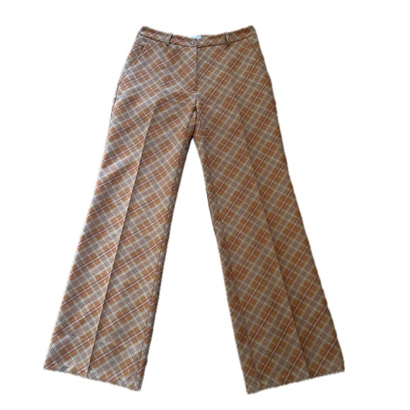 NAF NAF | Pants & Jumpsuits | Vintage Naf Naf Orange Plaid Flare ...
